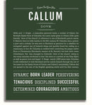 Callum Personalized Name Meaning Art Prints – Name Stories