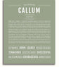 Callum Personalized Name Meaning Art Prints – Name Stories