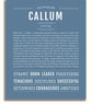 Callum Personalized Name Meaning Art Prints – Name Stories