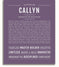 Callyn Personalized Name Meaning Art Prints – Name Stories