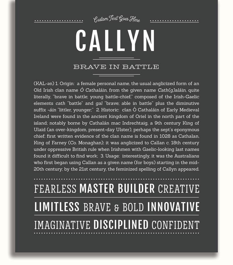 Callyn | Name Art Print – Name Stories