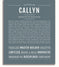 Callyn Personalized Name Meaning Art Prints – Name Stories