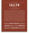 Callyn Personalized Name Meaning Art Prints – Name Stories