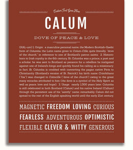 Calum | Name Art Print – Name Stories