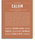 Calum Personalized Name Meaning Art Prints – Name Stories