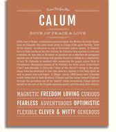 Calum Personalized Name Meaning Art Prints – Name Stories