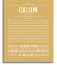 Calum Personalized Name Meaning Art Prints – Name Stories