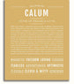 Calum Personalized Name Meaning Art Prints – Name Stories