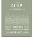 Calum Personalized Name Meaning Art Prints – Name Stories
