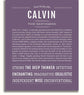 Calvin Personalized Name Meaning Art Prints – Name Stories