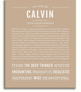 Calvin Personalized Name Meaning Art Prints – Name Stories