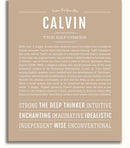 Calvin Personalized Name Meaning Art Prints – Name Stories