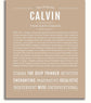 Calvin Personalized Name Meaning Art Prints – Name Stories