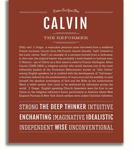 Calvin | Name Art Print – Name Stories