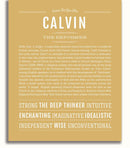 Calvin Personalized Name Meaning Art Prints – Name Stories