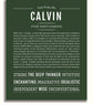Calvin Personalized Name Meaning Art Prints – Name Stories