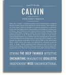 Calvin Personalized Name Meaning Art Prints – Name Stories