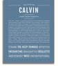 Calvin Personalized Name Meaning Art Prints – Name Stories