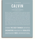 Calvin Personalized Name Meaning Art Prints – Name Stories
