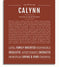 Calynn Personalized Name Meaning Art Prints – Name Stories