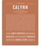 Calynn Personalized Name Meaning Art Prints – Name Stories