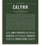 Calynn Personalized Name Meaning Art Prints – Name Stories