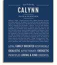 Calynn Personalized Name Meaning Art Prints – Name Stories