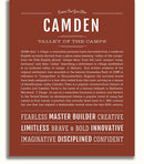 Camden | Name Art Print – Name Stories