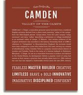 Camden | Name Art Print – Name Stories