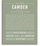 Camden Personalized Name Meaning Art Prints – Name Stories