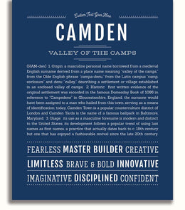 Camden | Name Art Print – Name Stories