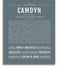 Camdyn (female) | Name Art Print – Name Stories