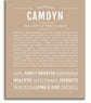 Camdyn Personalized Name Meaning Art Prints – Name Stories