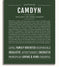 Camdyn Personalized Name Meaning Art Prints – Name Stories