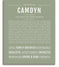 Camdyn (female) | Name Art Print – Name Stories