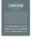 Cameron (female) | Name Art Print – Name Stories