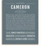 Cameron (female) | Name Art Print – Name Stories