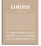 Cameron Personalized Name Meaning Art Prints – Name Stories