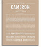 Cameron (female) | Name Art Print – Name Stories