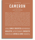 Cameron Personalized Name Meaning Art Prints – Name Stories