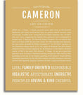 Cameron Personalized Name Meaning Art Prints – Name Stories
