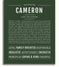 Cameron (female) | Name Art Print – Name Stories
