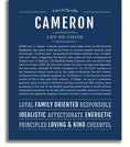 Cameron (female) | Name Art Print – Name Stories