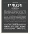 Cameron (male) | Name Art Print – Name Stories