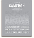 Cameron Personalized Name Meaning Art Prints – Name Stories