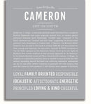 Cameron Personalized Name Meaning Art Prints – Name Stories