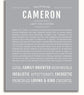 Cameron Personalized Name Meaning Art Prints – Name Stories