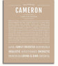 Cameron (male) | Name Art Print – Name Stories