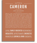 Cameron Personalized Name Meaning Art Prints – Name Stories