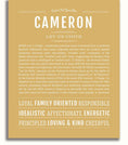Cameron Personalized Name Meaning Art Prints – Name Stories